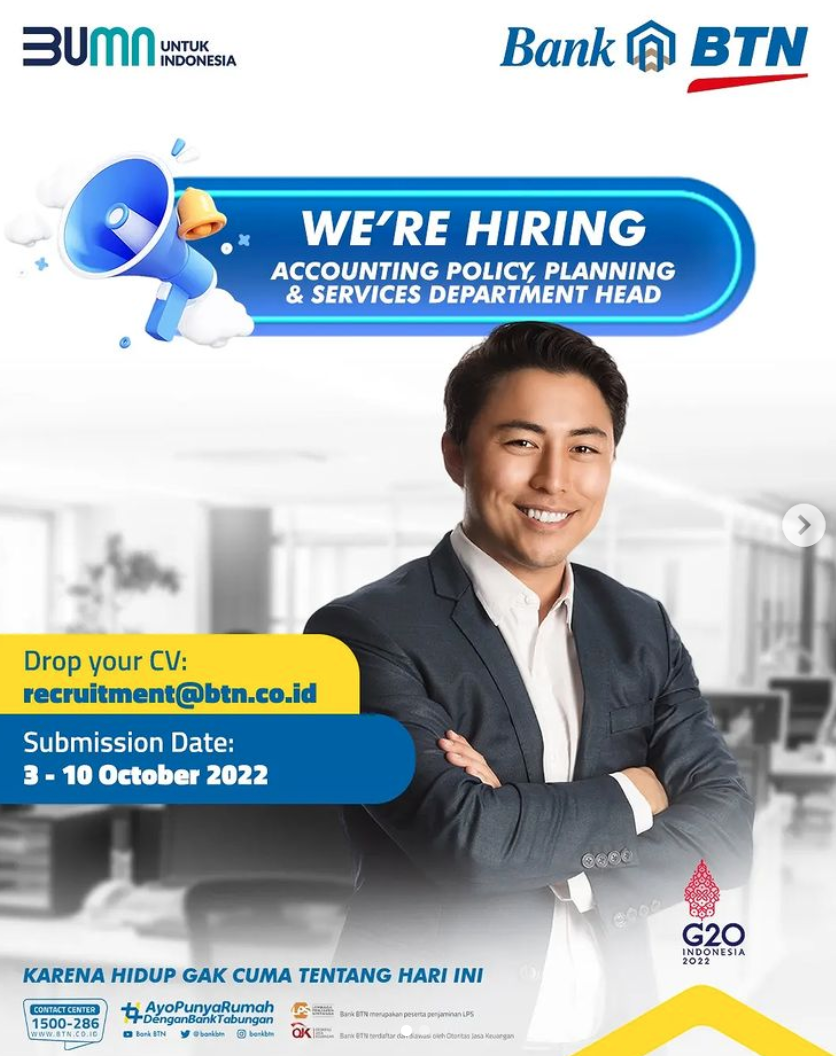 Lowongan Kerja BUMN PT Bank Tabungan Negara (Persero) Tbk