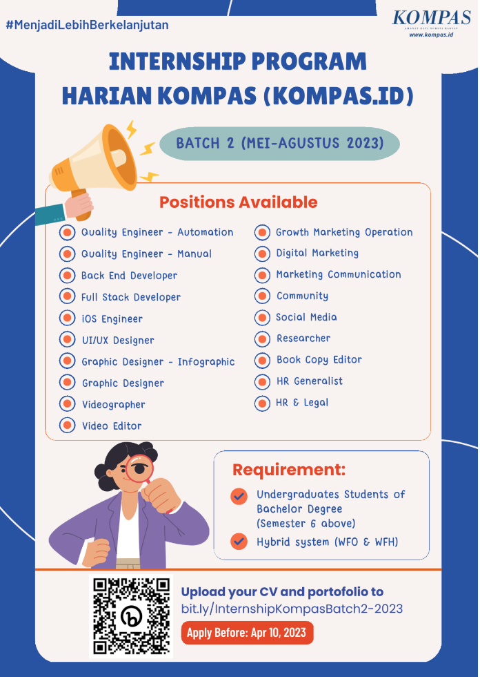 PT Kompas Media Nusantara (Harian Kompas) buka internship