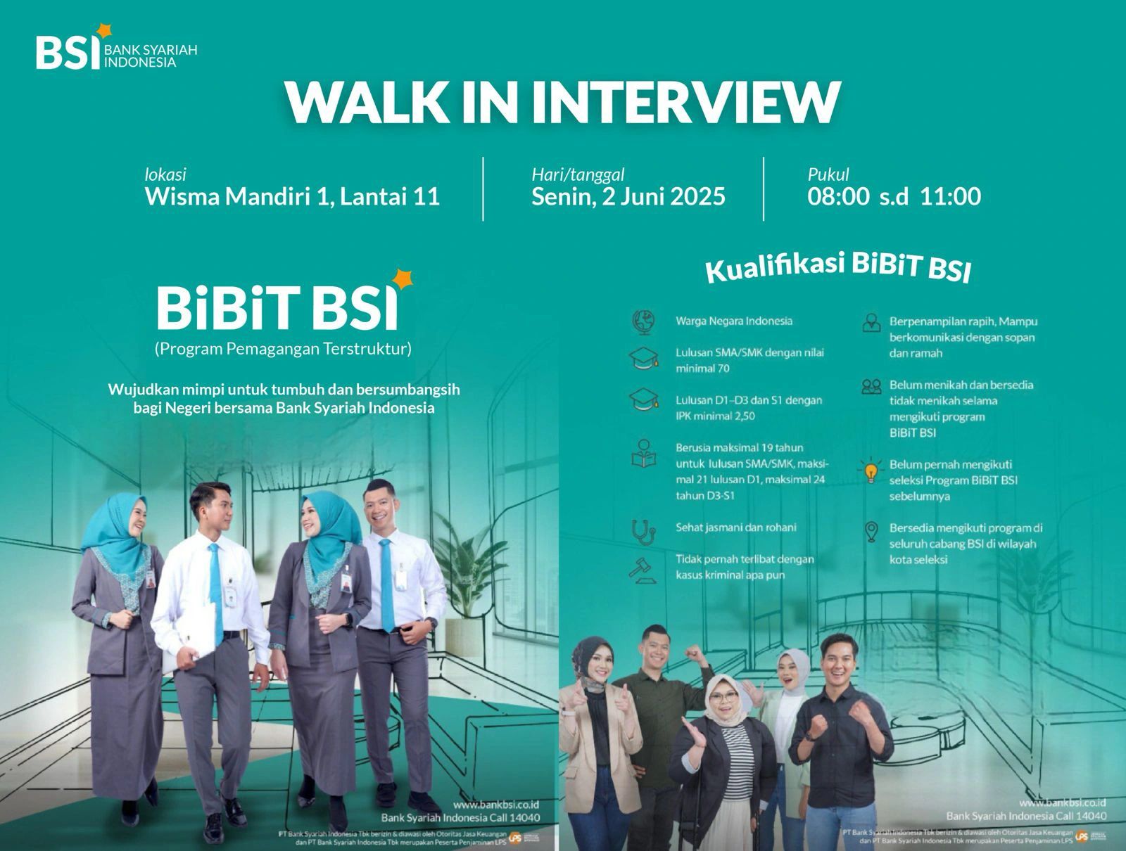 Lowongan Magang PT Bank Syariah Indonesia